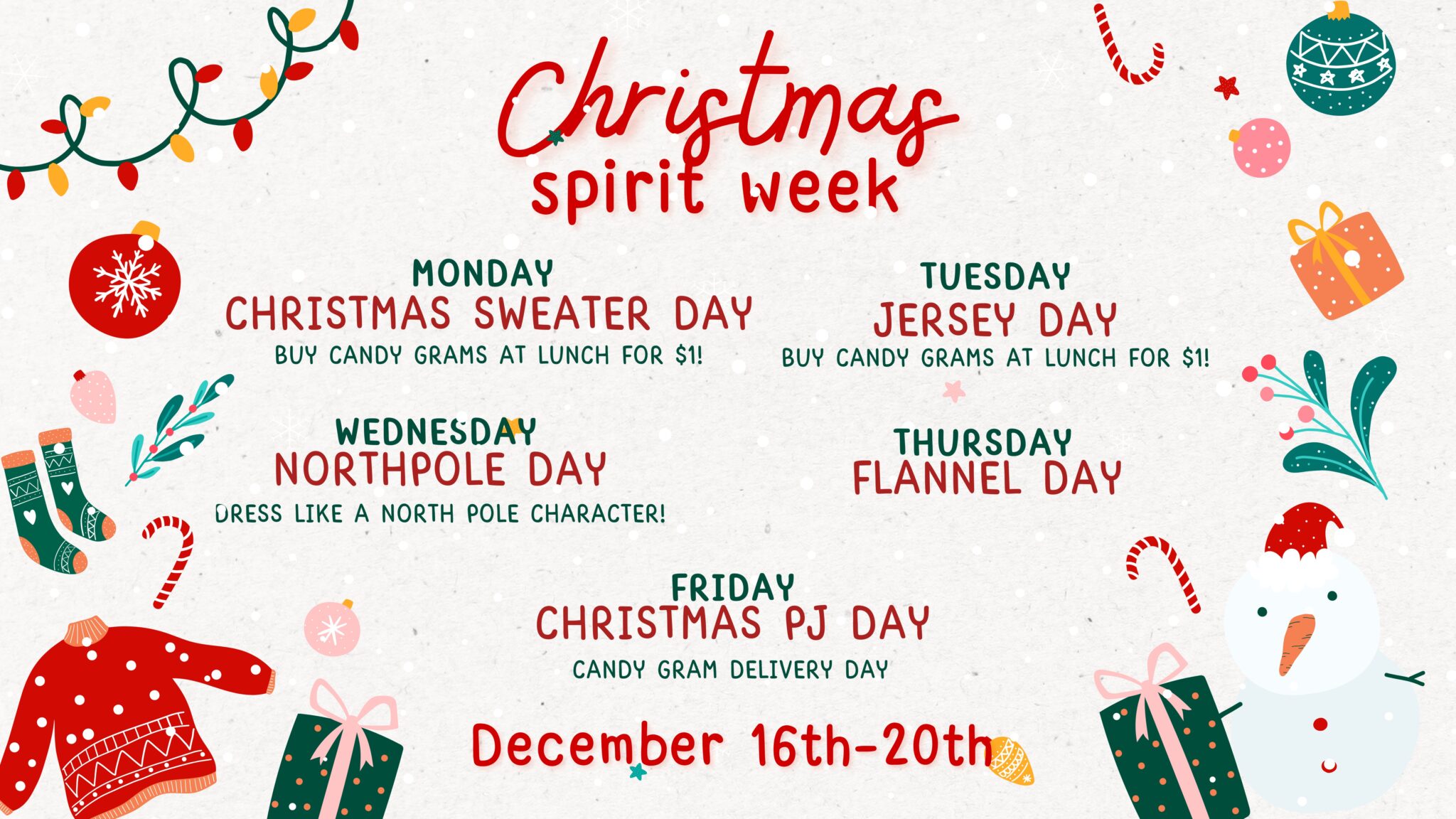 Christmas Spirit Week | Green Valley School
